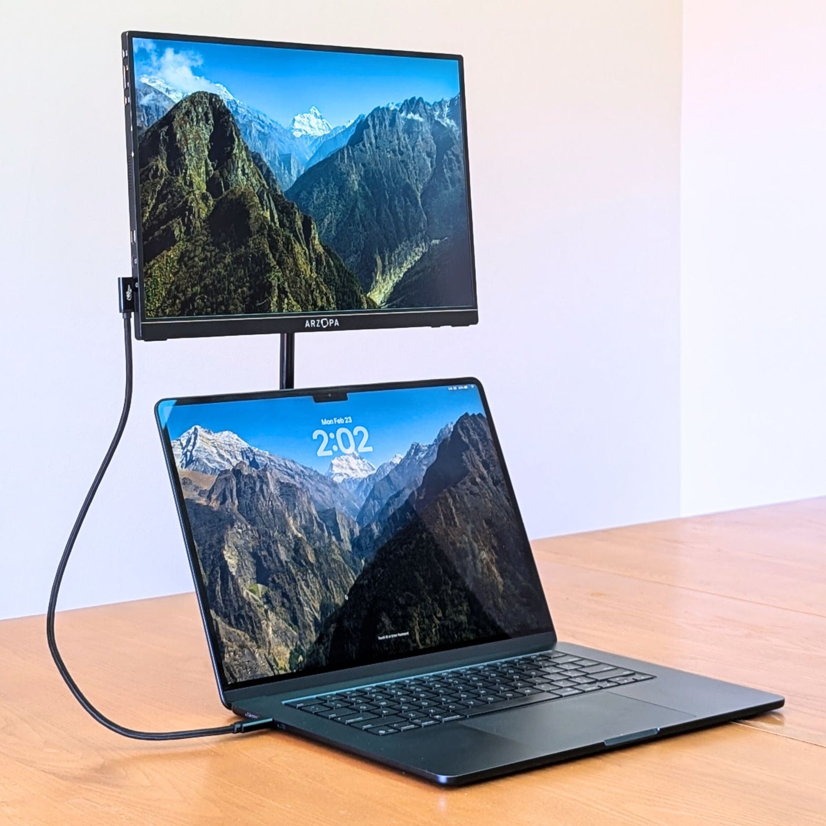 FLEXSTA Portable Monitor Stand - 225g, Adjustable to 39cm, Magnetic Mount
